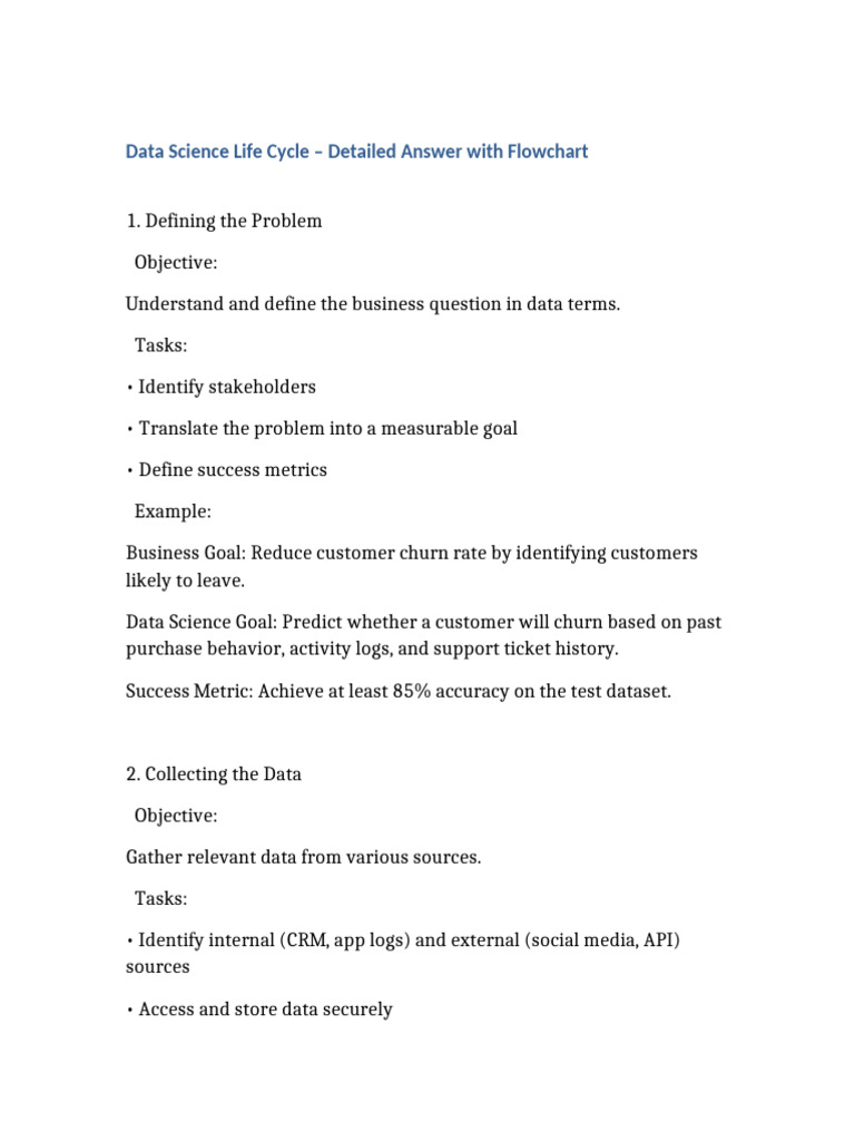 Data Science Lifecycle Full With Flowchart | PDF