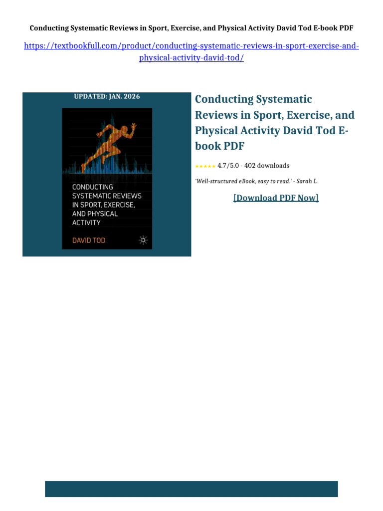 Conducting Systematic Reviews in Sport, Exercise, and Physical Activity ...