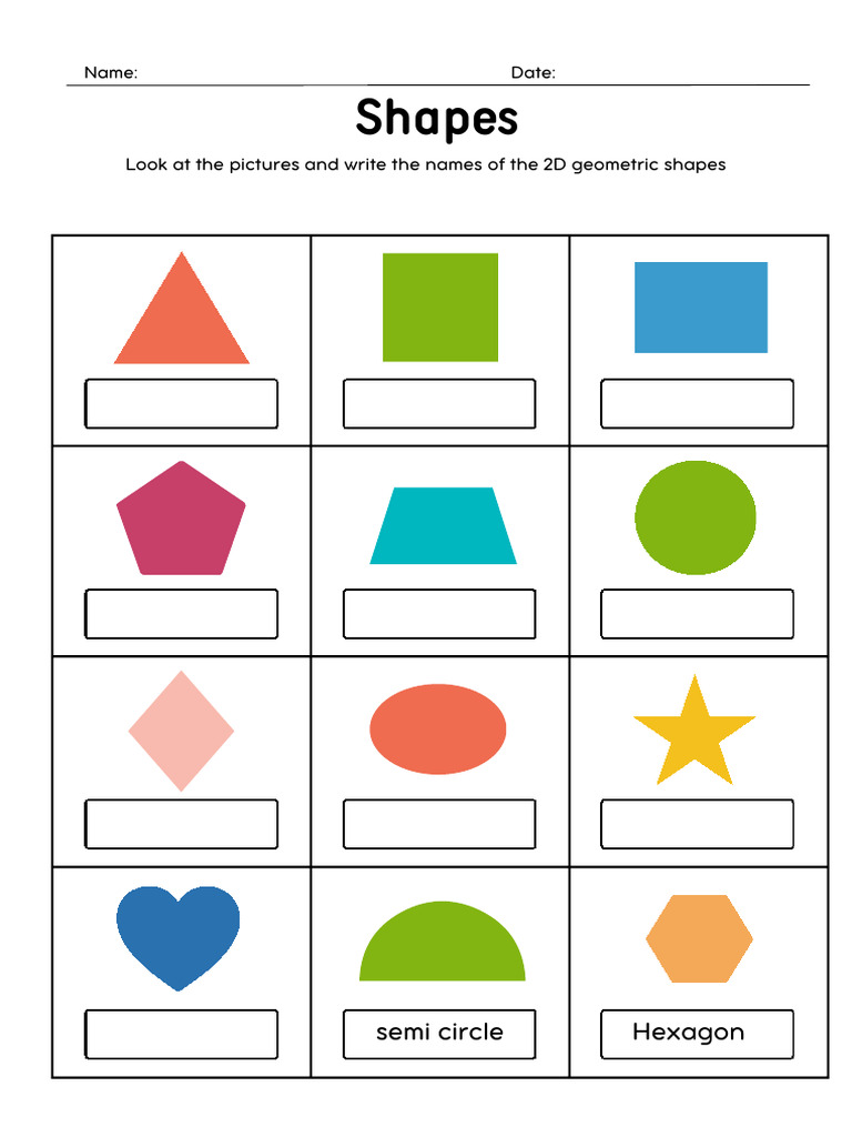 Geometric Shapes Vocabulary Worksheet | PDF