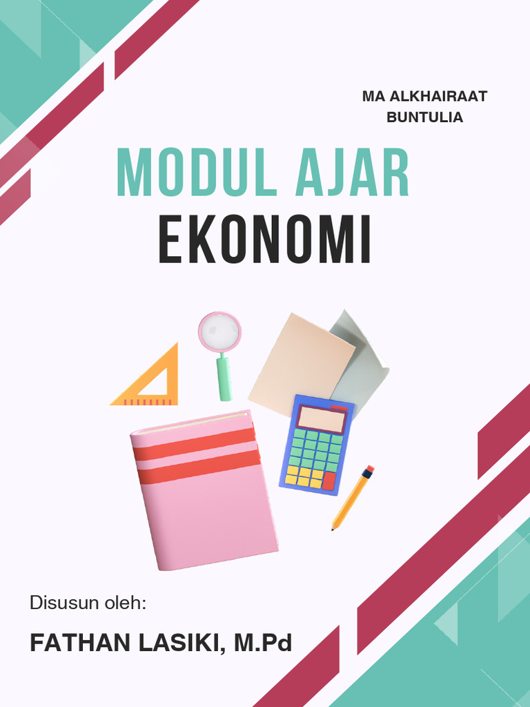 Biru Merah Marun Simpel Geometri Modul Ajar Matematika Doc A4 | PDF