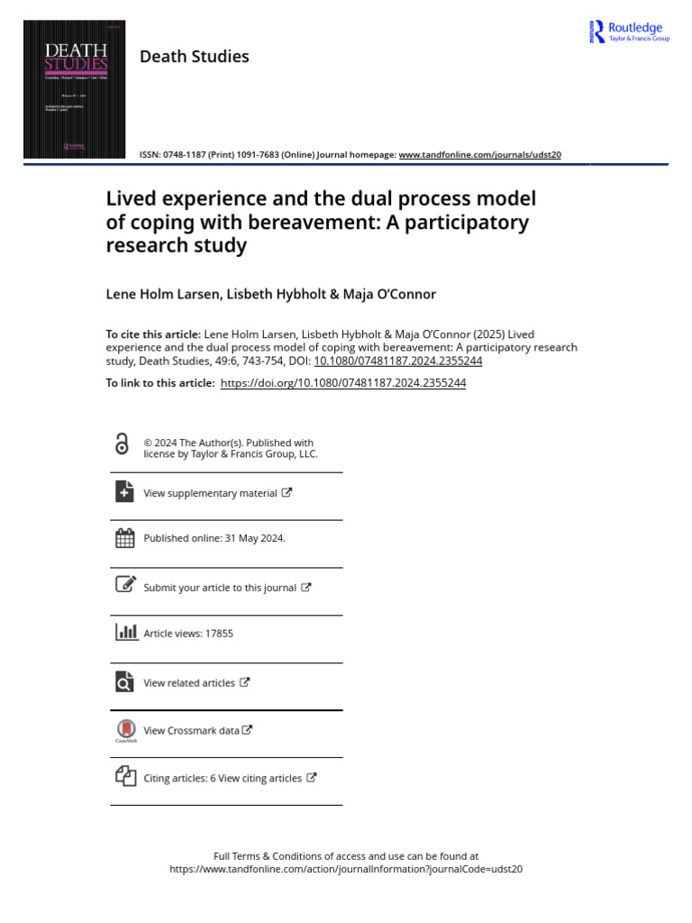 Lived Experience and The Dual Process Model - Larsen2024 | PDF | Grief ...
