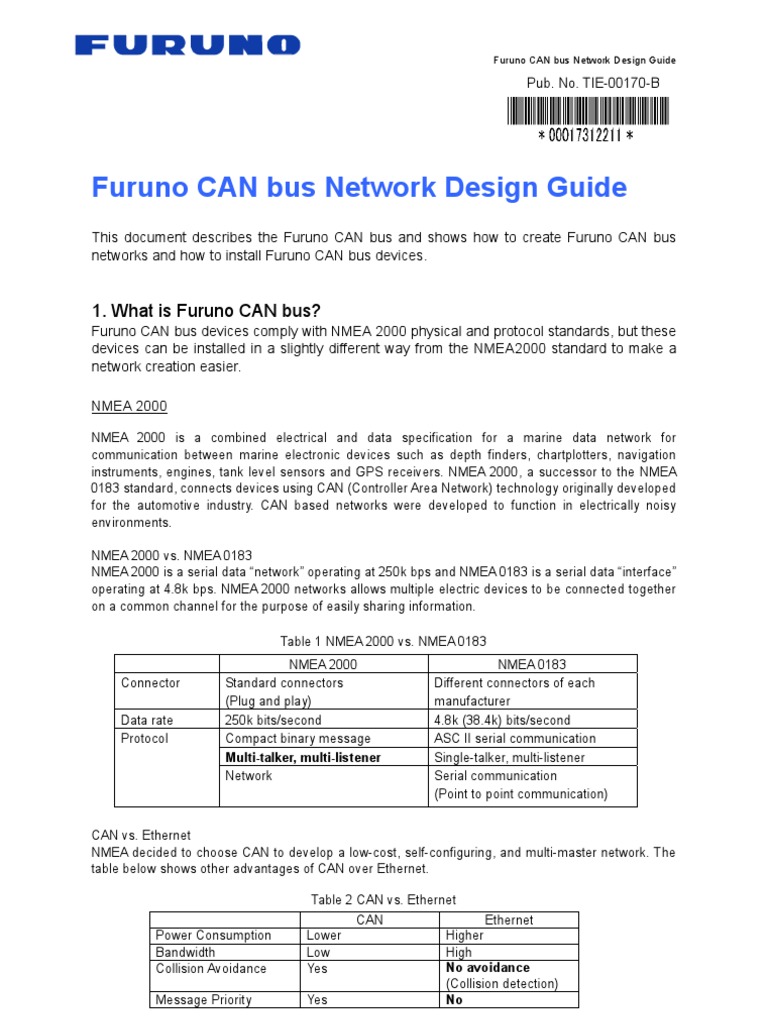 Furuno CAN Bus Network Design | PDF | Electrical Connector | Computer ...