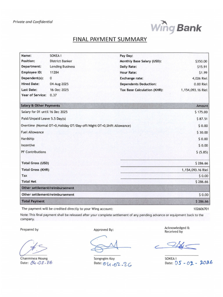 Final Payment Sokea 2026 | PDF