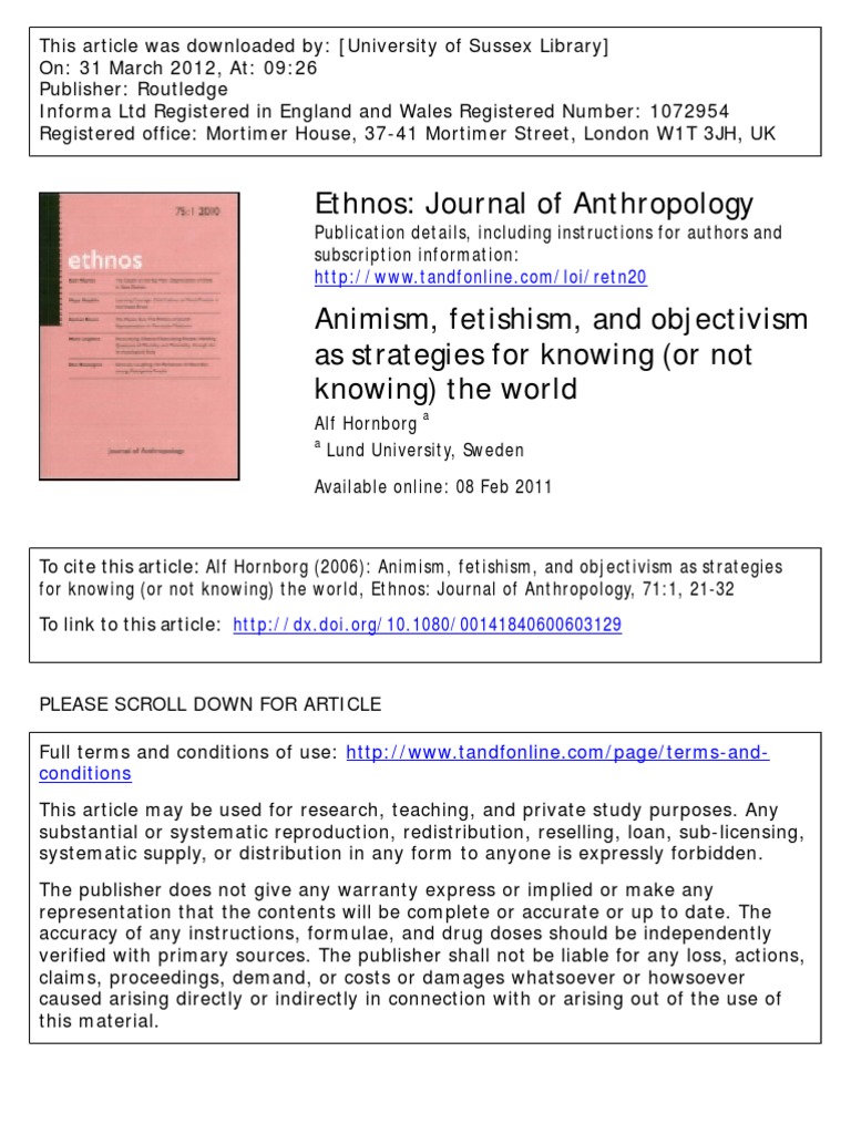 Animism, Fetishism, and Objectivism As Strategies For Knowing (Or Not ...