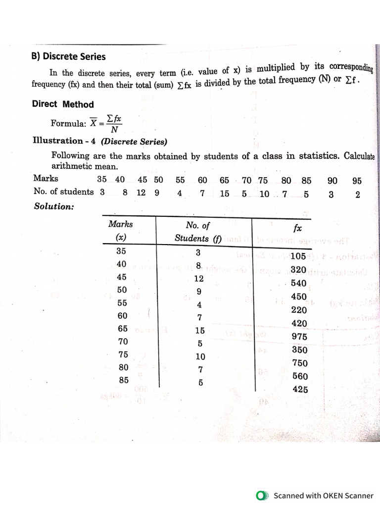 BSL Problems On Arithmetic Mean (Discrete Series) | PDF