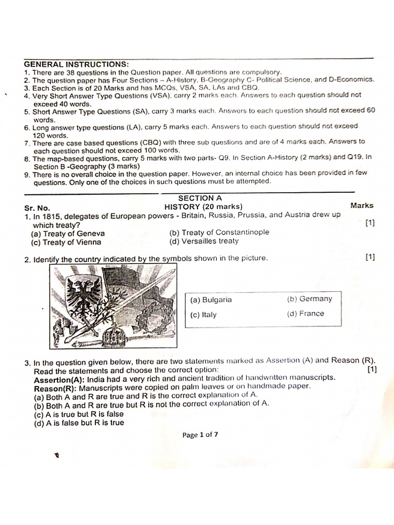 SST Sample Paper | PDF