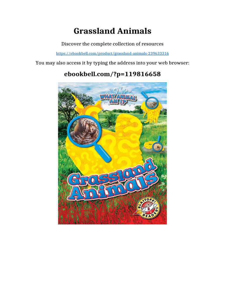 Grassland Animals sample | PDF | Intellectual Property | Property