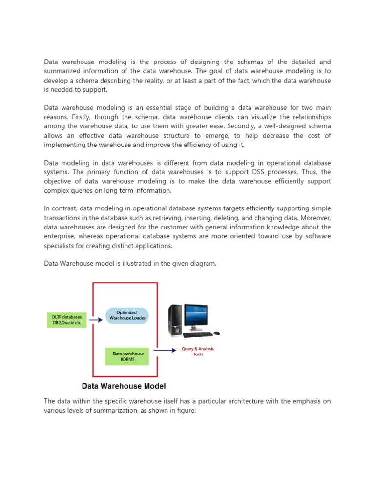 Data Warehouse Modeling | PDF | Data Model | Database Design