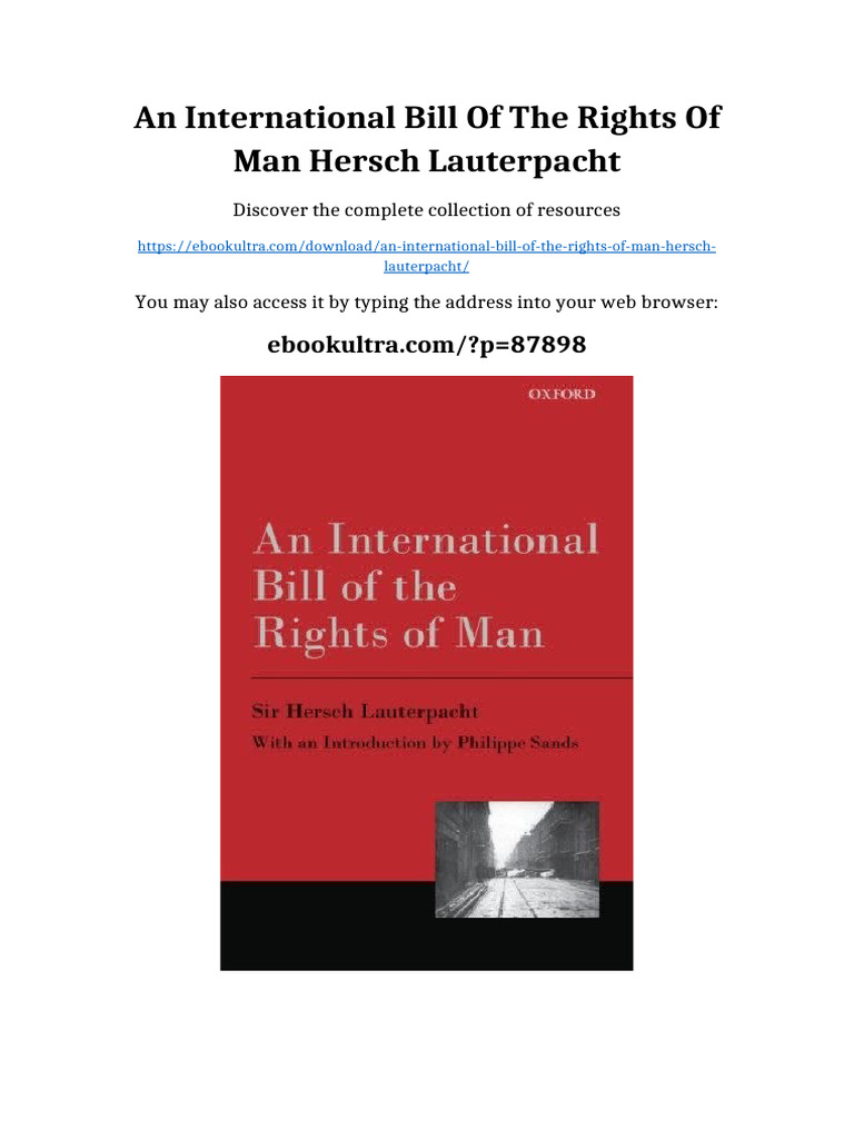 An International Bill of the Rights of Man Hersch Lauterpacht digital ...
