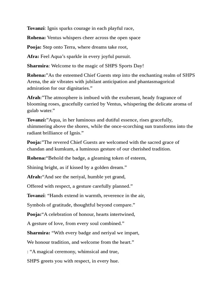 Sports Day Final Draft | PDF