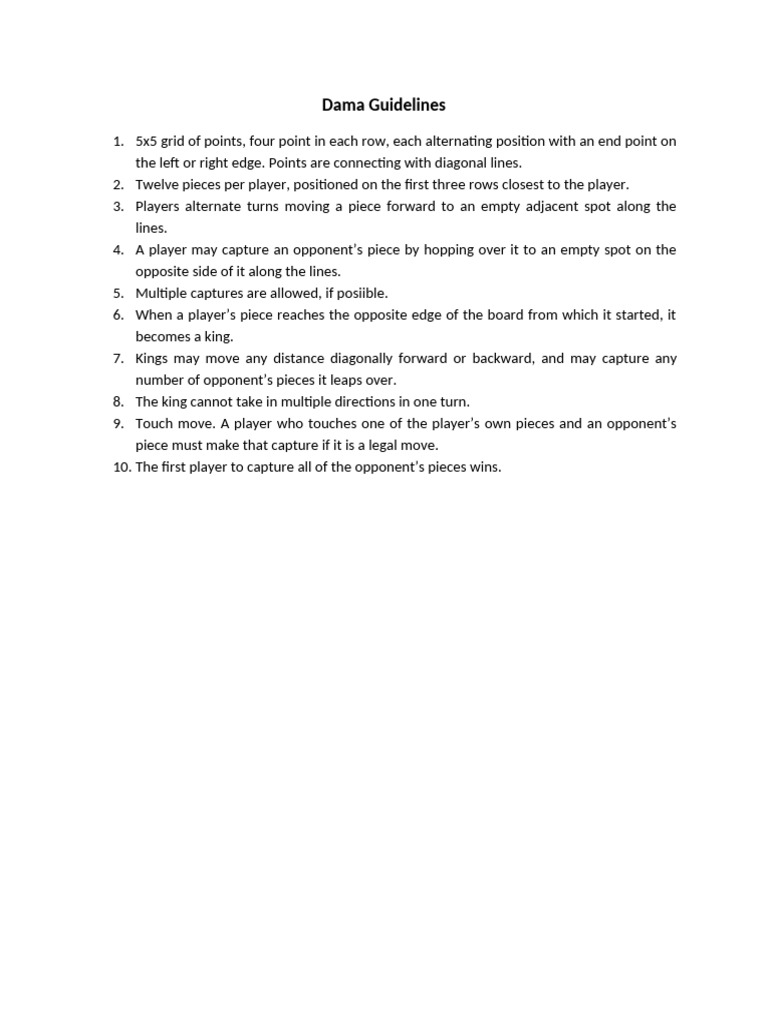Dama Guidelines | PDF