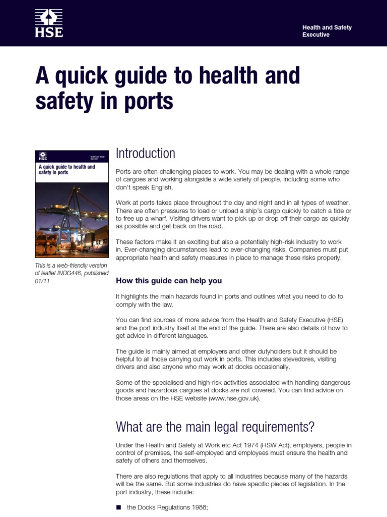 A Quick Guide To Health and Safety in Ports: How This Guide Can Help ...
