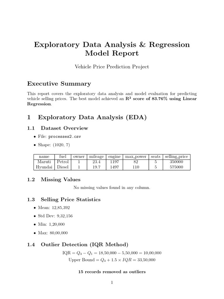 EDA ML | PDF | Regression Analysis | Data Analysis
