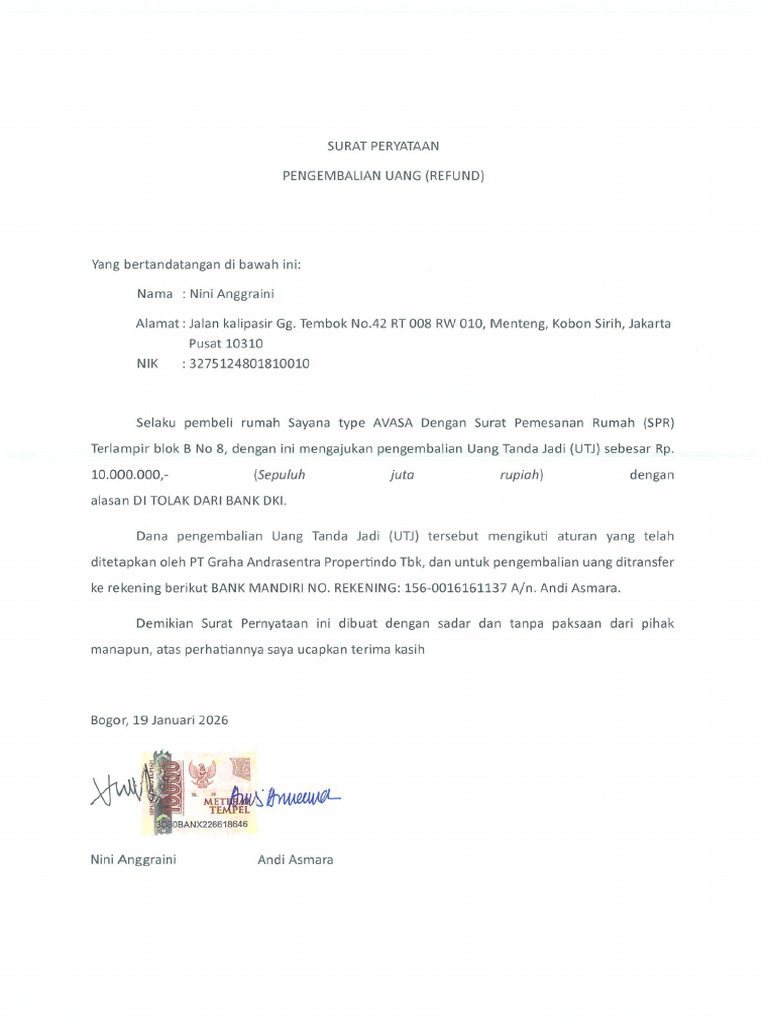 Sayana - Refund - Nini Anggraini | PDF