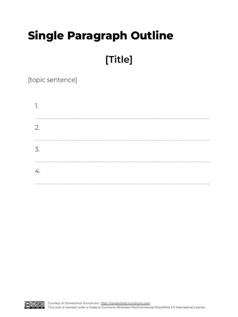 Single Paragraph Outline | PDF