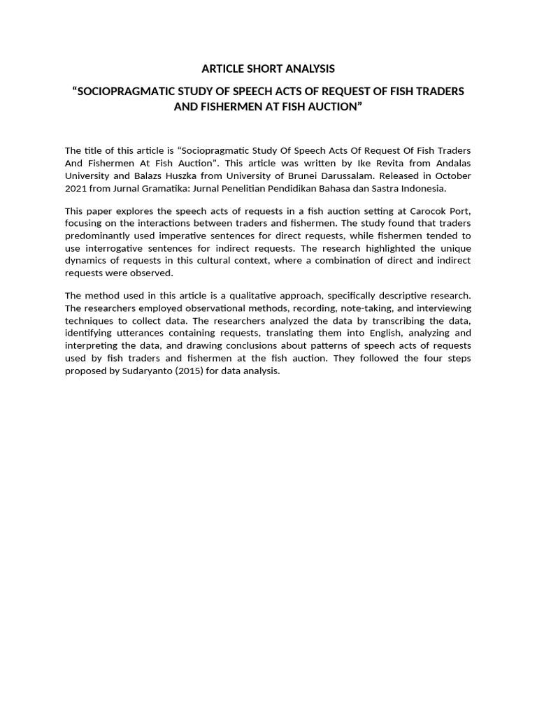 Article Analysis Socio | PDF