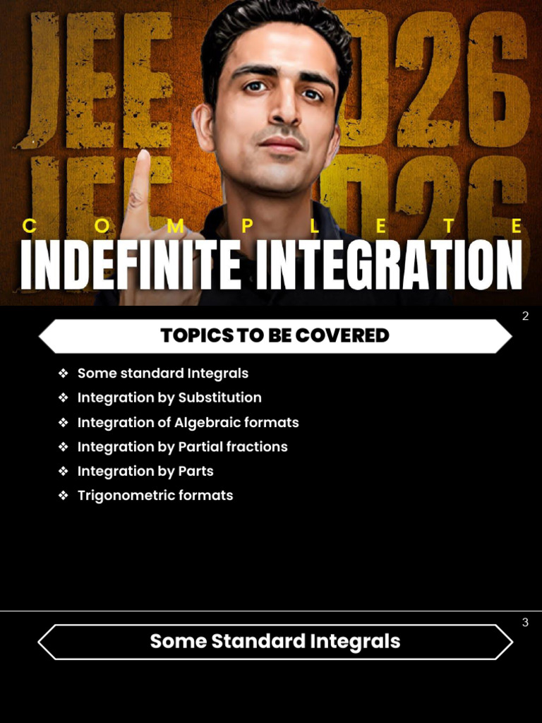 Indefinite Integration Jee 2026 | PDF | Mathematical Concepts ...
