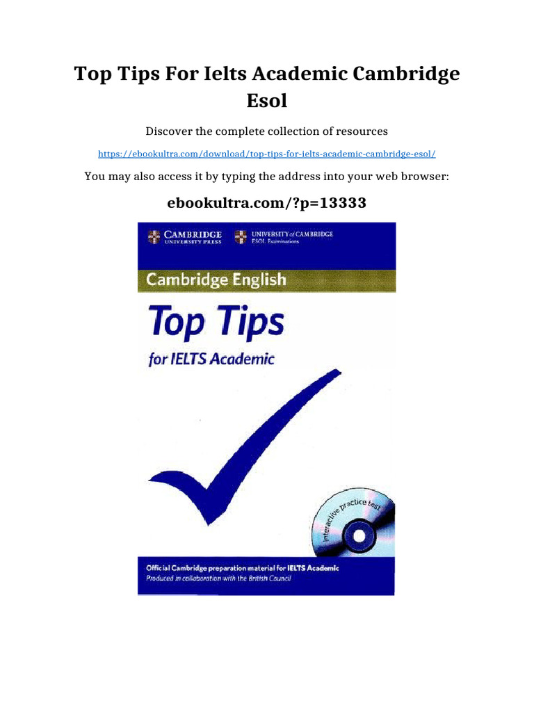 Top Tips for IELTS Academic Cambridge Esol online pdf | PDF ...