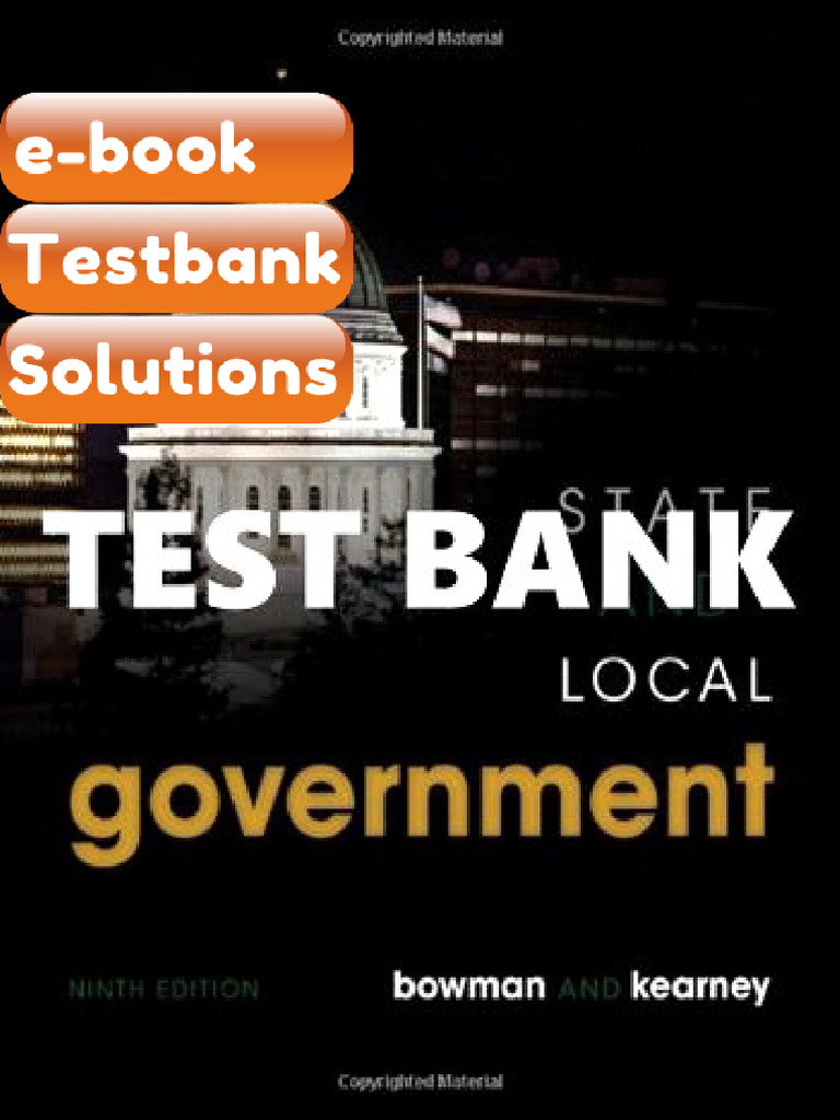 Testbank State and Local Government 9 Ed Bowman Ebook Solutions | PDF ...