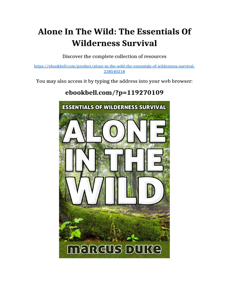 Alone in the Wild: The Essentials of Wilderness Survival available full ...