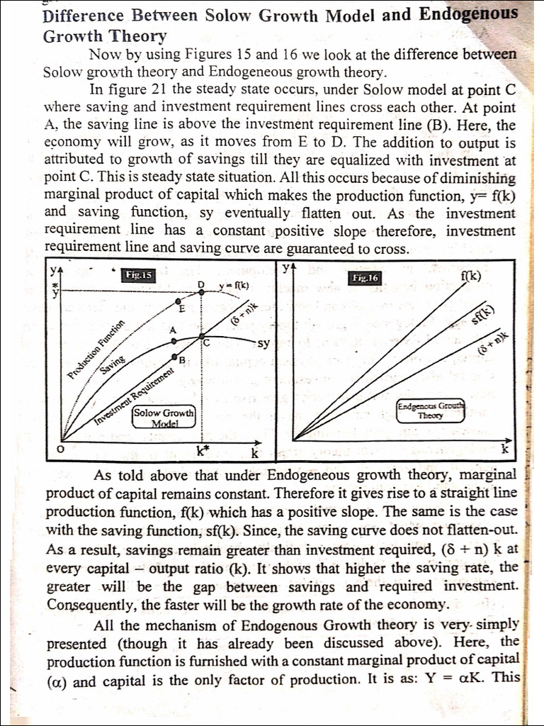 Solow Model and Endogenous Growth Theory | PDF