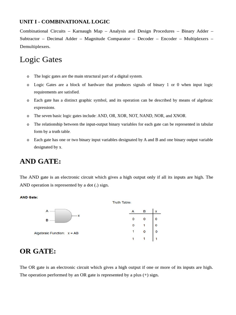 DPCO - UNIT-1 (AutoRecovered) | PDF | Logic Gate | Electronic Design