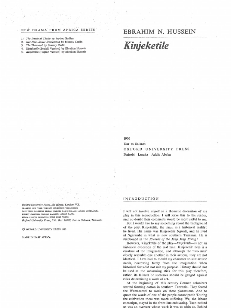 Ebrahim Hussein Kinjeketile | PDF