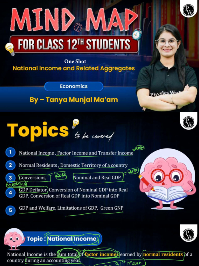 National Income and Related Aggregates Class Notes Class 12th Arts Mind ...