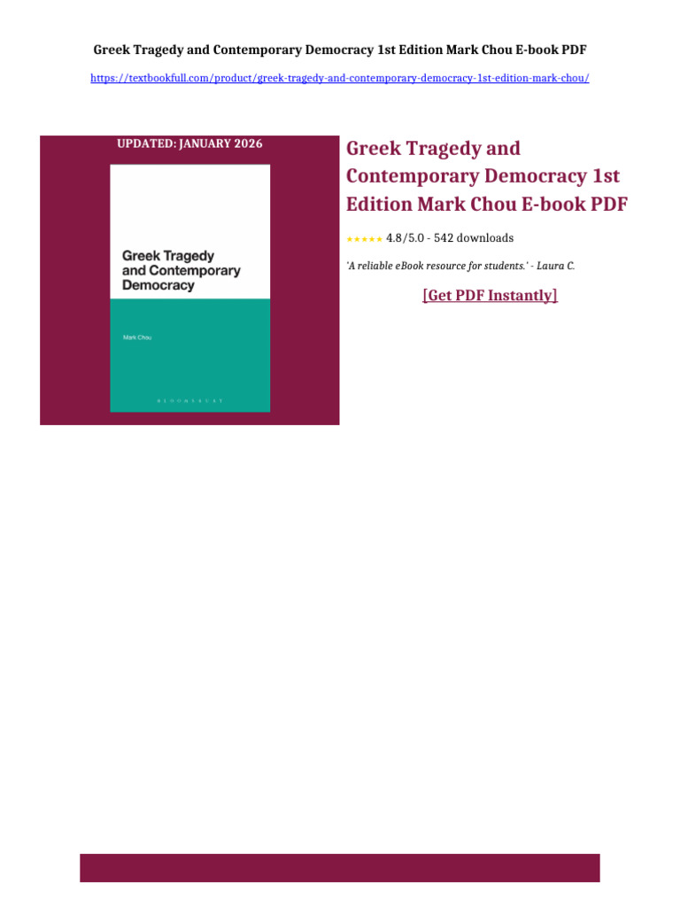 Greek Tragedy and Contemporary Democracy 1st Edition Mark Chou eBook ...