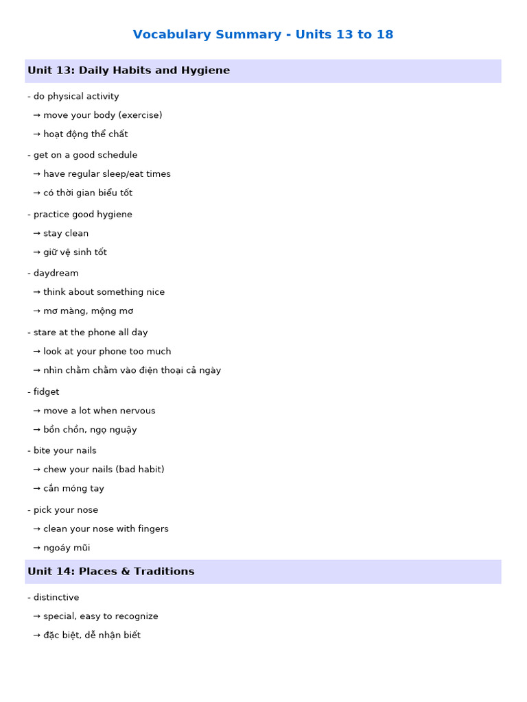 Vocabulary Units 13 To 18 | PDF