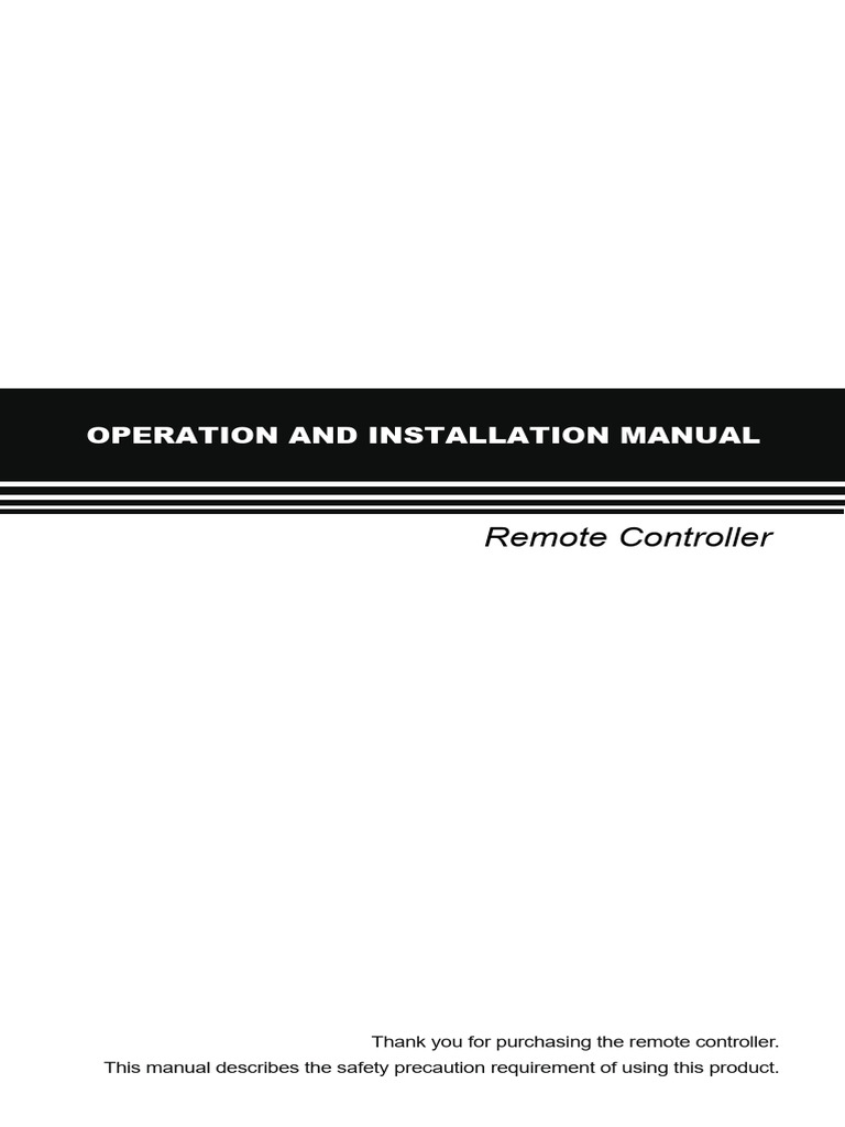 TVR-IM-009A-En - TVR 7G Wireless Controller - 0823 | PDF | Remote ...