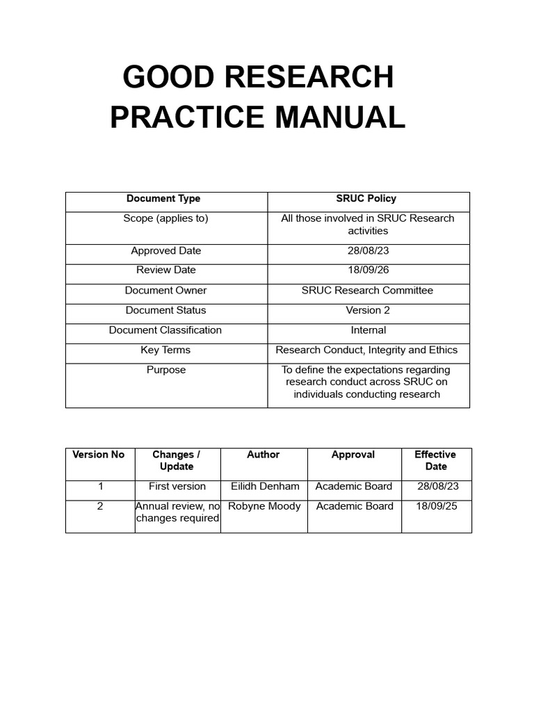 Good Research Practice Manual 2025 | PDF | Animal Testing | Conflict Of ...