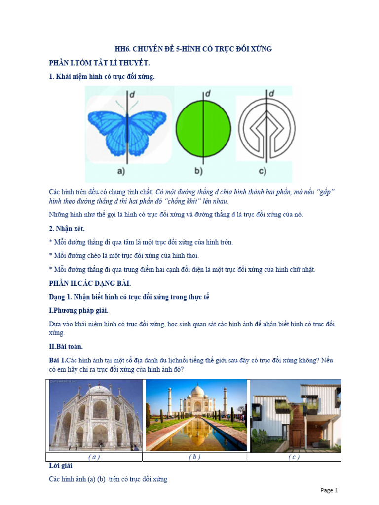 Tai Lieu Day Them Hoc Them Chuyen de Hinh Co Truc Doi Xung | PDF