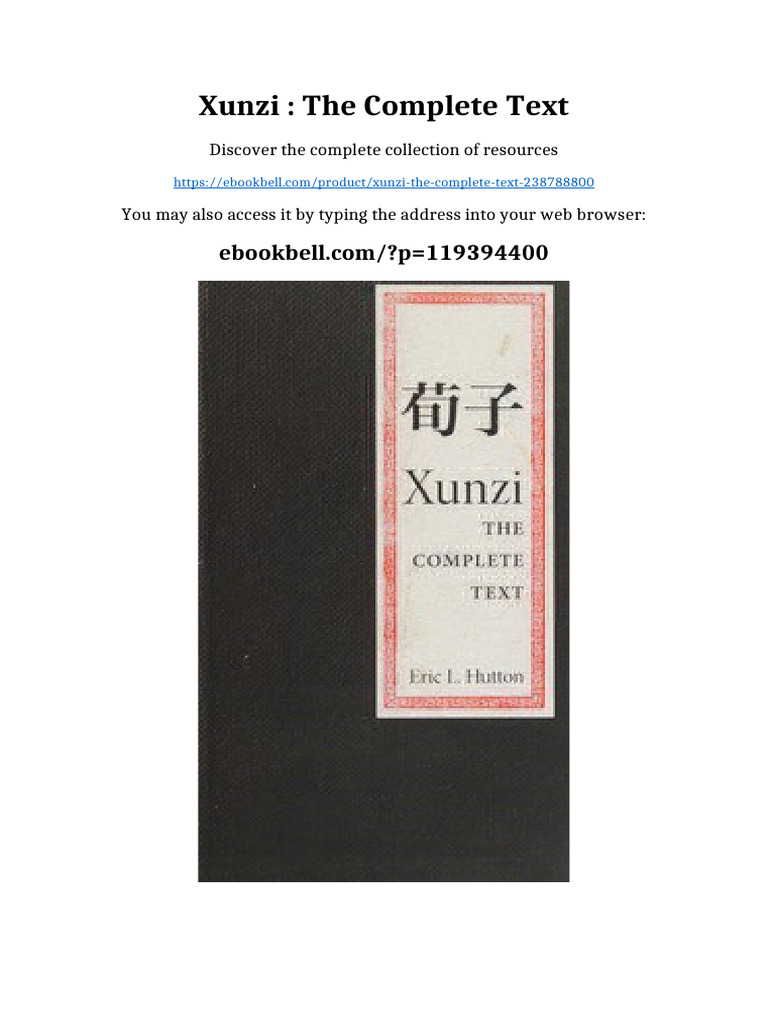 Xunzi: The Complete Text Full | PDF | Intellectual Property