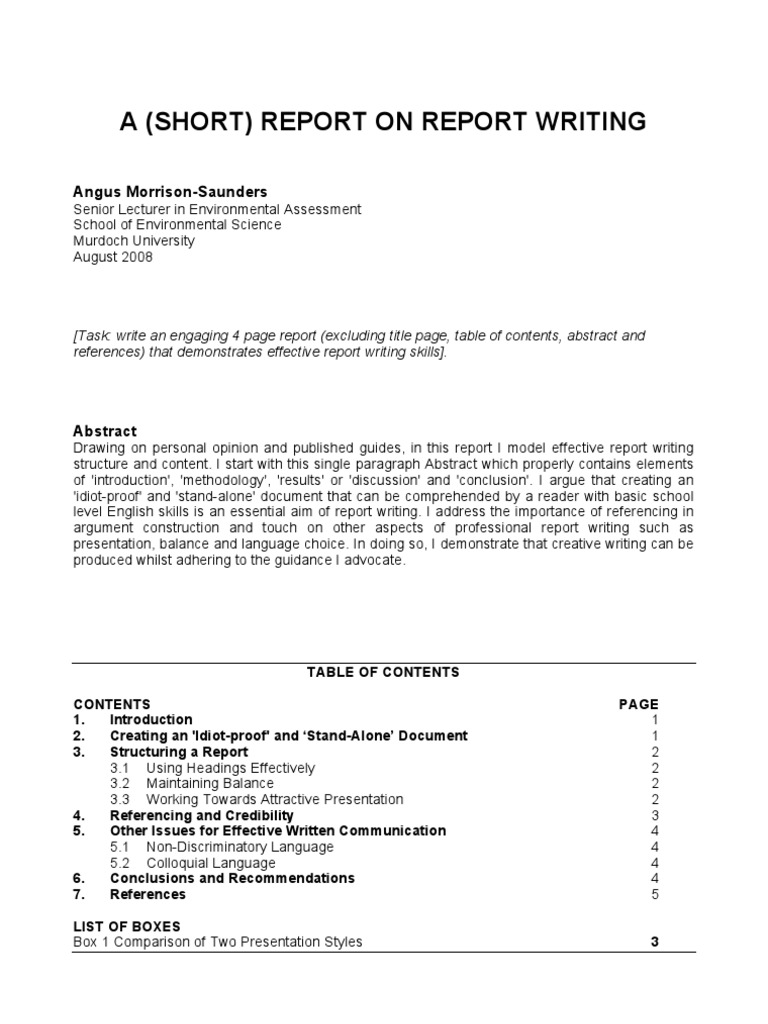 Report Writing | PDF | Citation | Paragraph