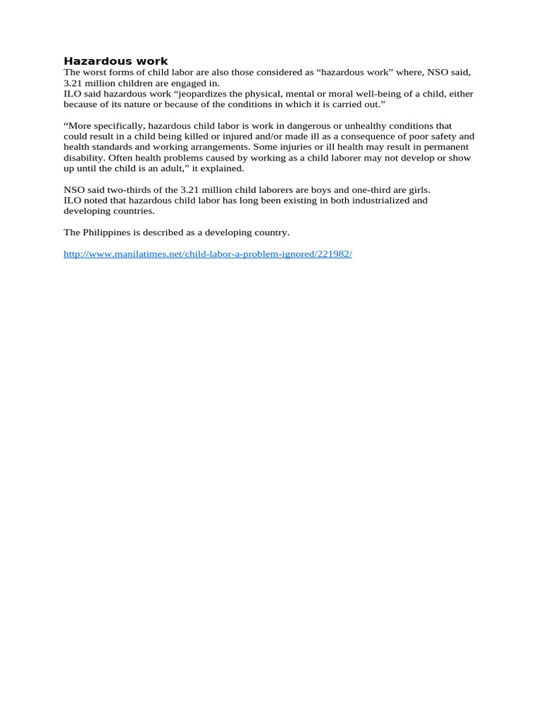 Hazardous Work | PDF