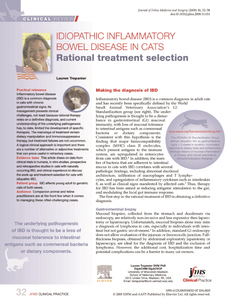 [2009 Trepanier]一般 Idiopathic Inflammatory Bowel Disease in Cats ...