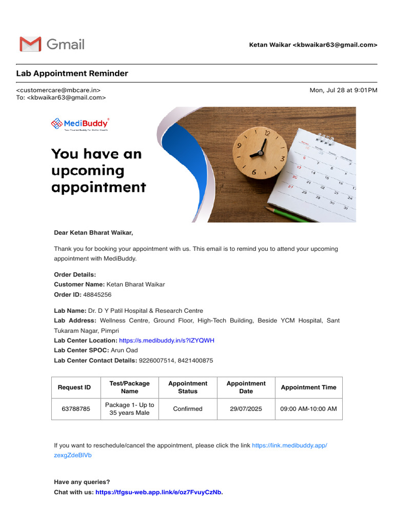 Lab Appointment Reminder | PDF
