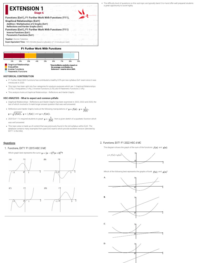 Graphical Relationships, Parametrics, Inverse Functions | PDF ...