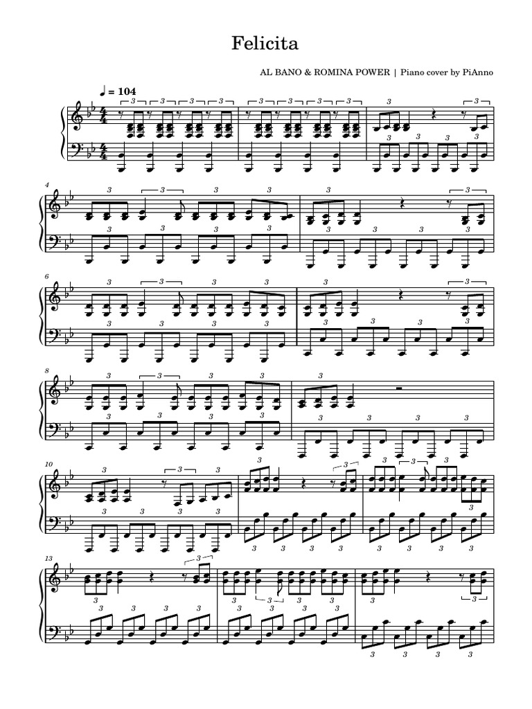 Felicita_-_AL_BANO__ROMINA_POWER__Piano_cover_by_PiAnno | PDF