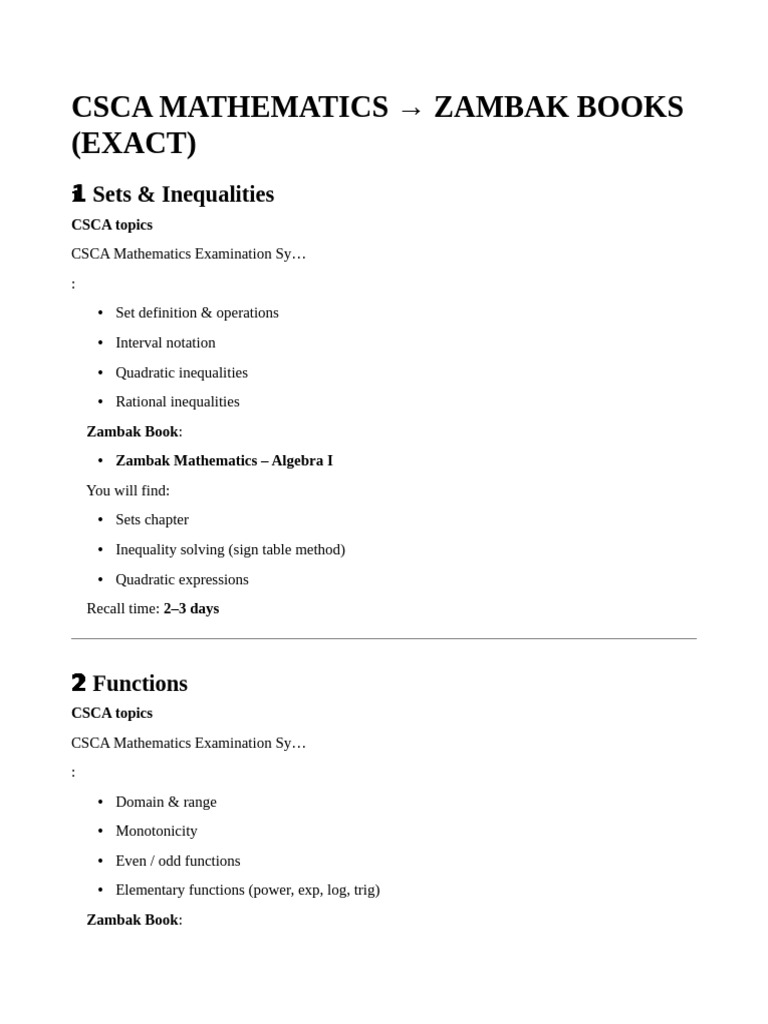 Csca-Topics and Books | PDF | Function (Mathematics) | Physics