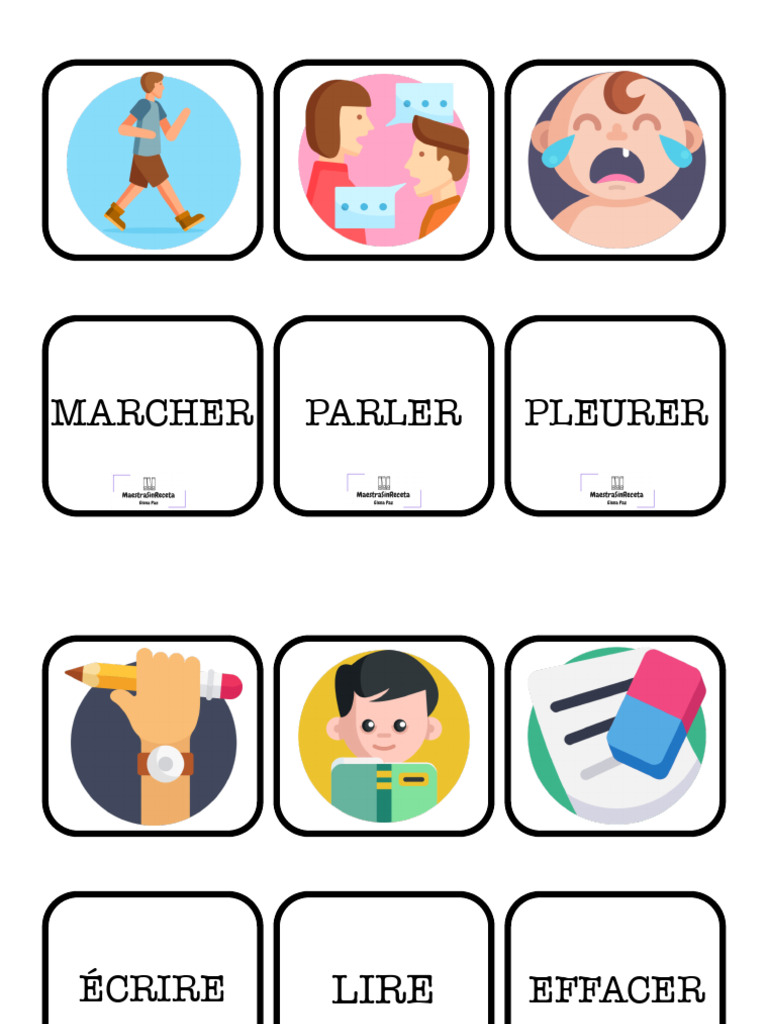 Carte-Images Des Verbes - @maestrasinreceta | PDF
