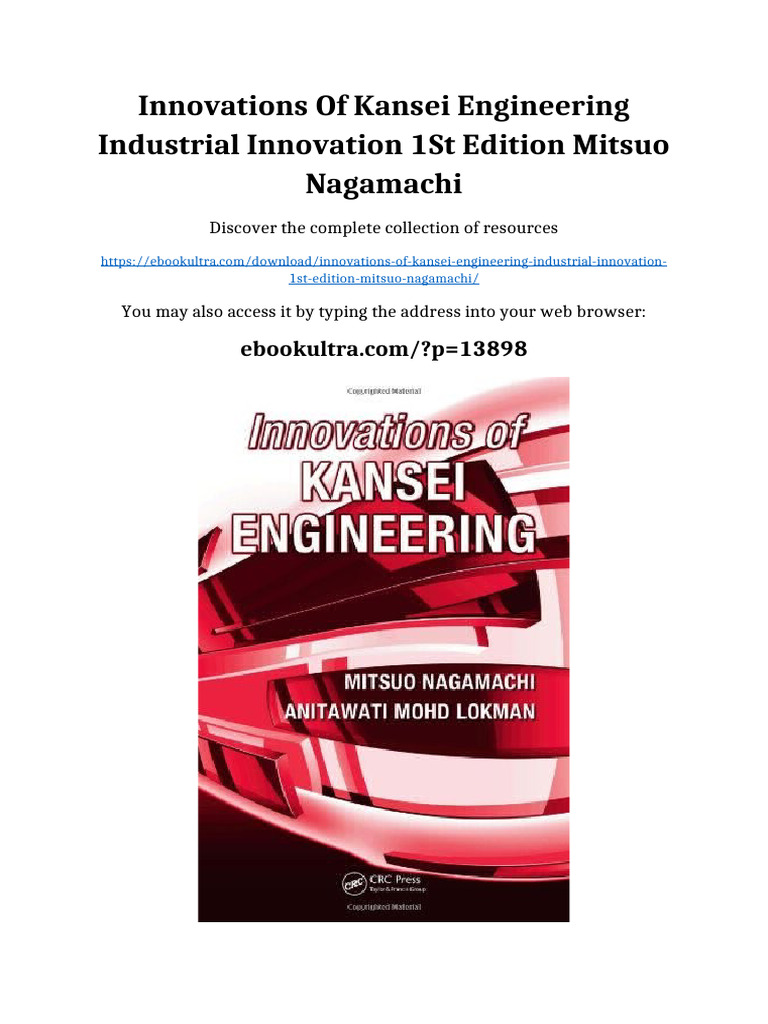 Innovations of Kansei Engineering Industrial Innovation 1st Edition ...