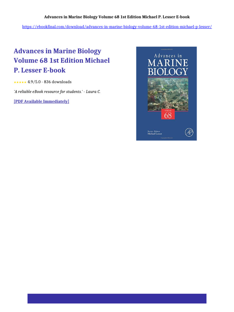 Advances in Marine Biology Volume 68 1st Edition Michael P. Lesser ...
