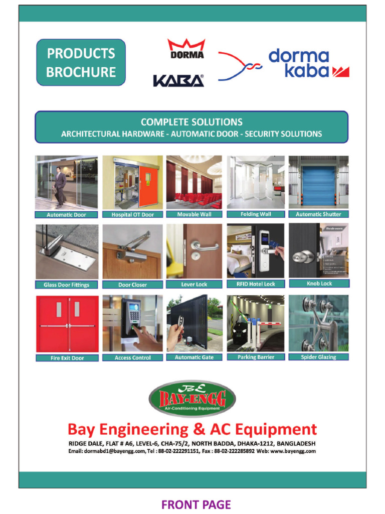 Dorma-Kaba-Bay Engineering Product Brochure | PDF