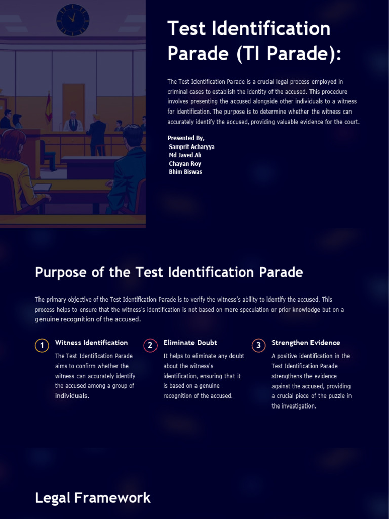 Test Identification Parade (TI Parade) | PDF | Criminal Procedure In ...