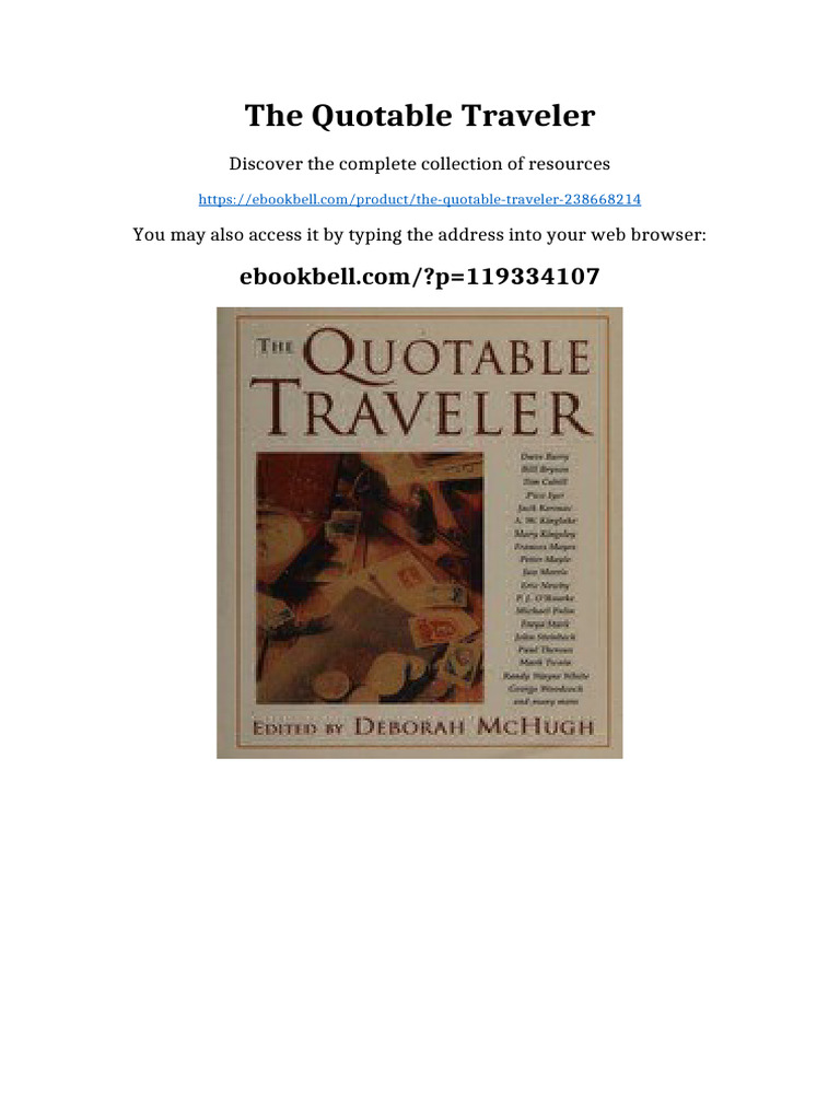 The quotable traveler online version | PDF | Socioeconomic Status