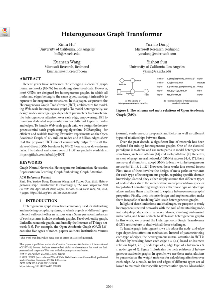 Heterogeneous Graph Transformer | PDF | Applied Mathematics