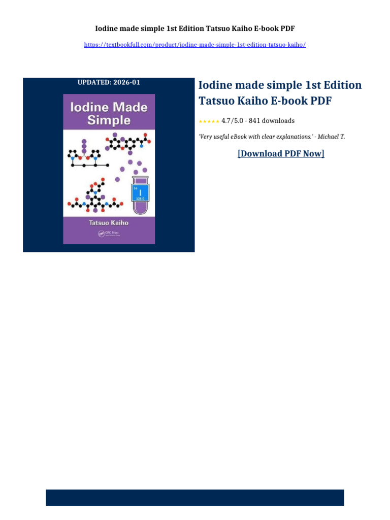 Iodine Made Simple 1st Edition Tatsuo Kaiho Ebook 2026 Mega Edition ...