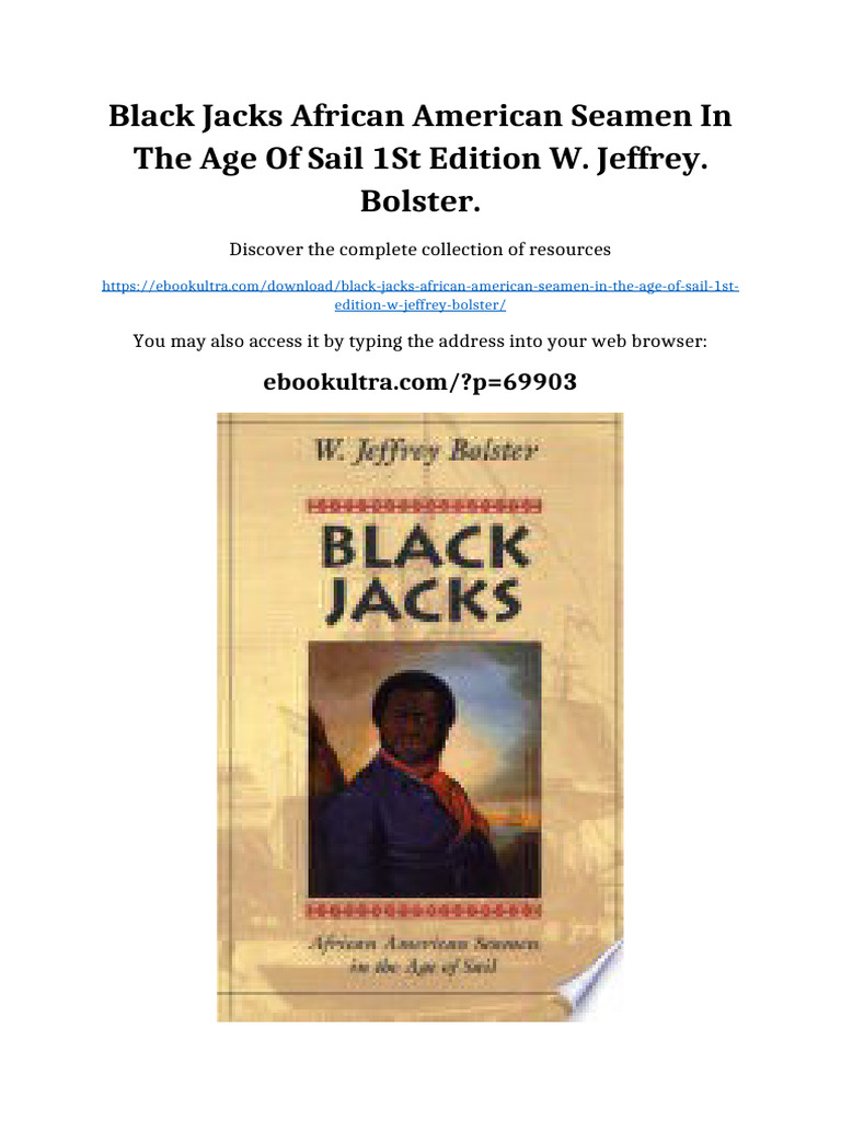 Black Jacks African American Seamen in The Age of Sail 1st Edition W ...
